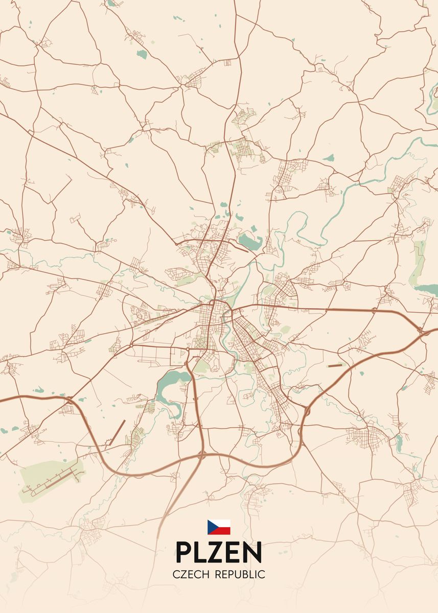 'Plzen CZ' Poster, picture, metal print, paint by IMR Designs | Displate