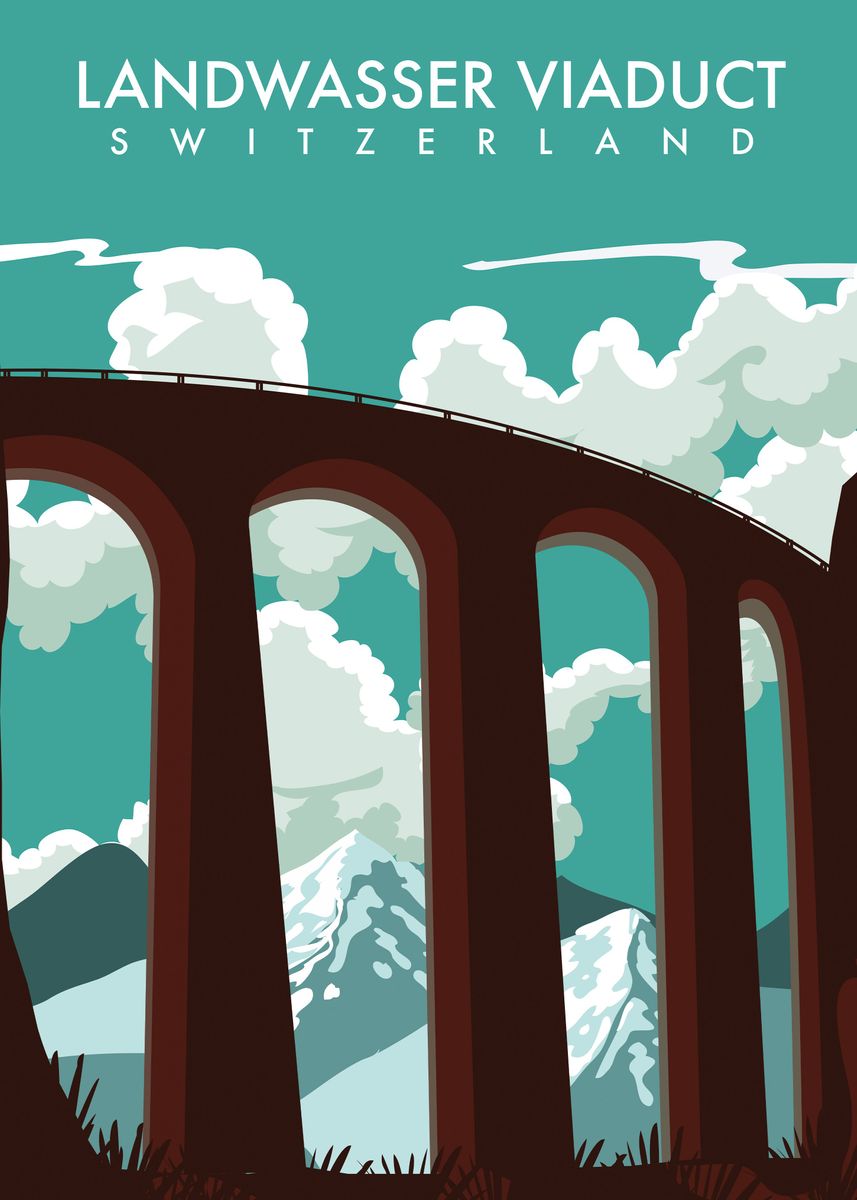 'landwasser viaduct' Poster, picture, metal print, paint by David Green ...