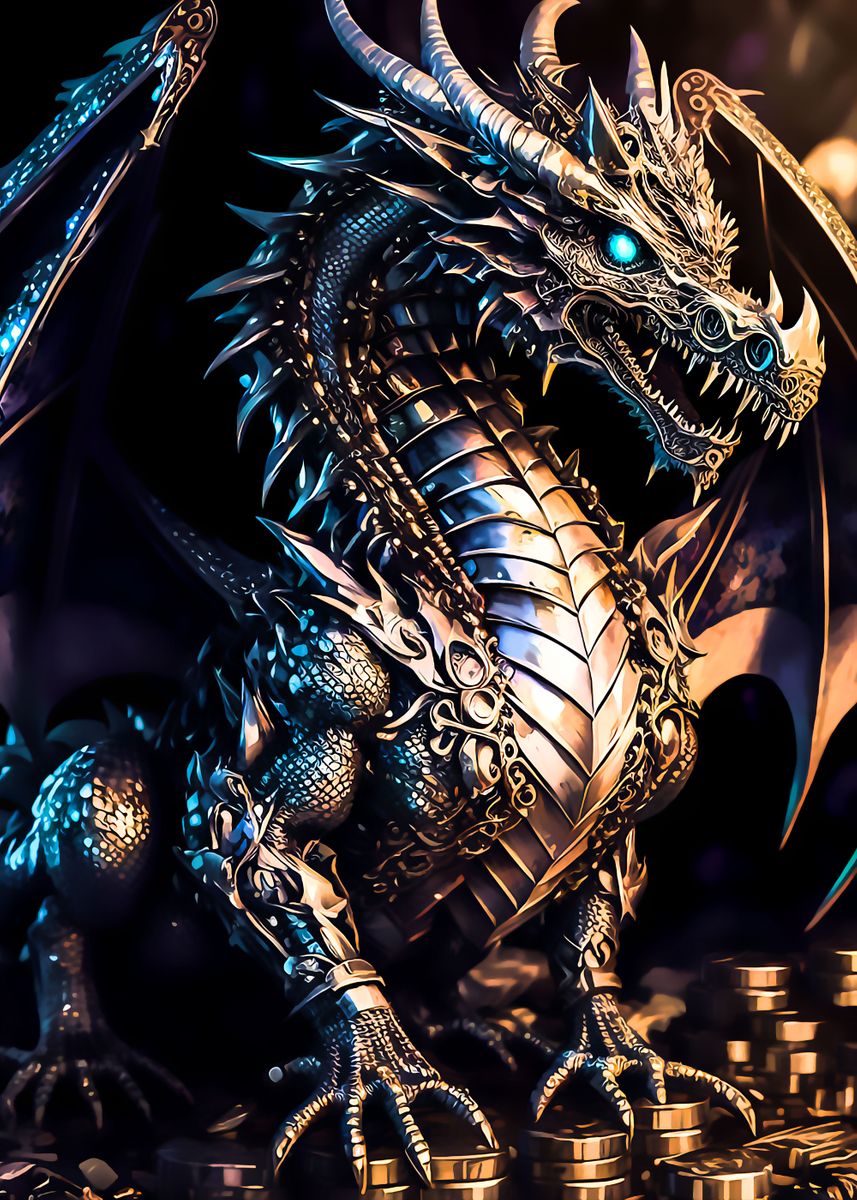 'Dragon' Poster, picture, metal print, paint by minh doan | Displate