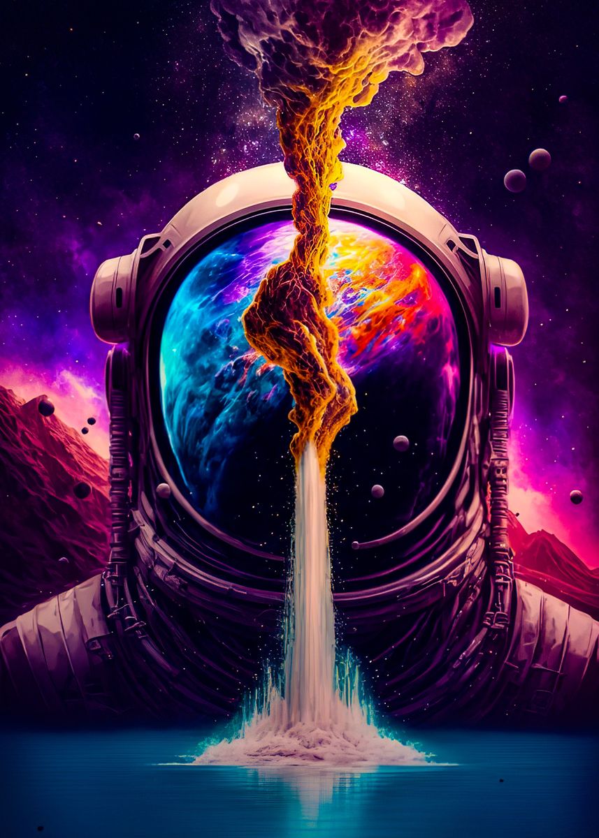 'cosmic astronaut' Poster, picture, metal print, paint by mark viraj ...