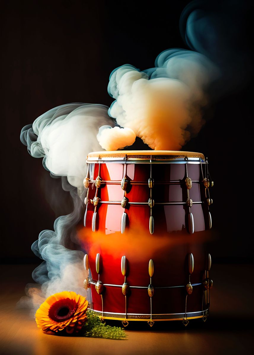'smoke drums ' Poster, picture, metal print, paint by Blessing Art ...