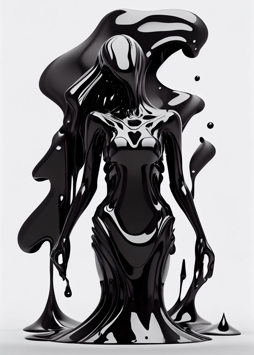 'Fluid alien body' Poster, picture, metal print, paint by Bofferding ...