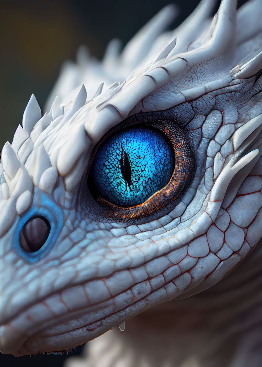 'White Dragon Blue Eye ' Poster, picture, metal print, paint by 21 MXM ...
