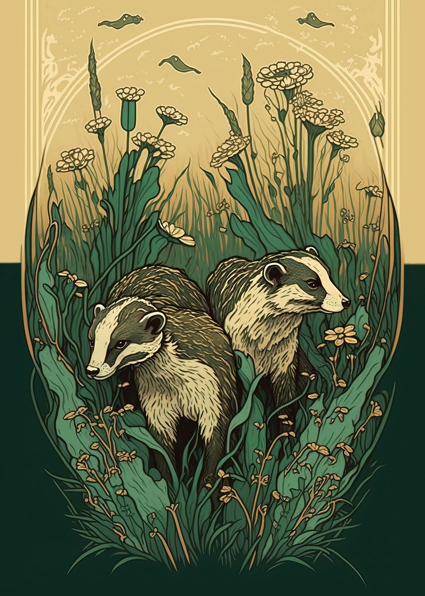 'Badger British Wildlife' Poster, picture, metal print, paint by Ben ...