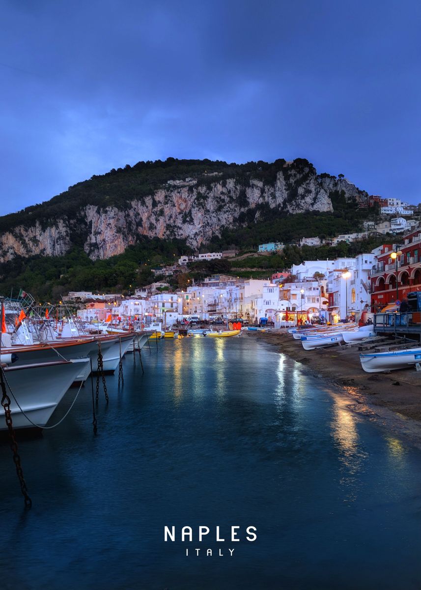 'Naples ' Poster, picture, metal print, paint by Famous City | Displate