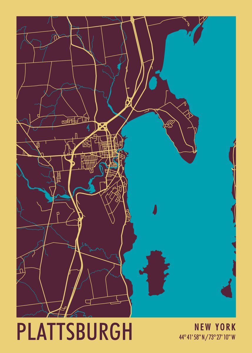 'Plattsburgh' Poster, picture, metal print, paint by Miracle Studio ...