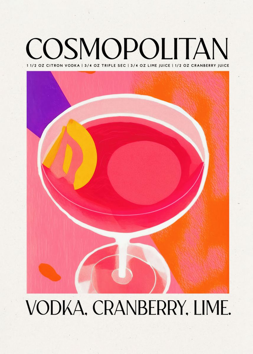'Cosmopolitan Cocktail' Poster, picture, metal print, paint by ...