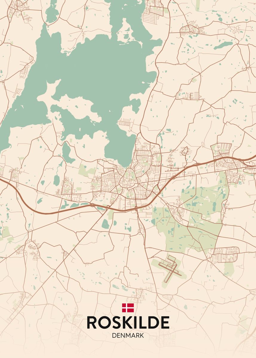 'Roskilde DK' Poster, picture, metal print, paint by IMR Designs | Displate