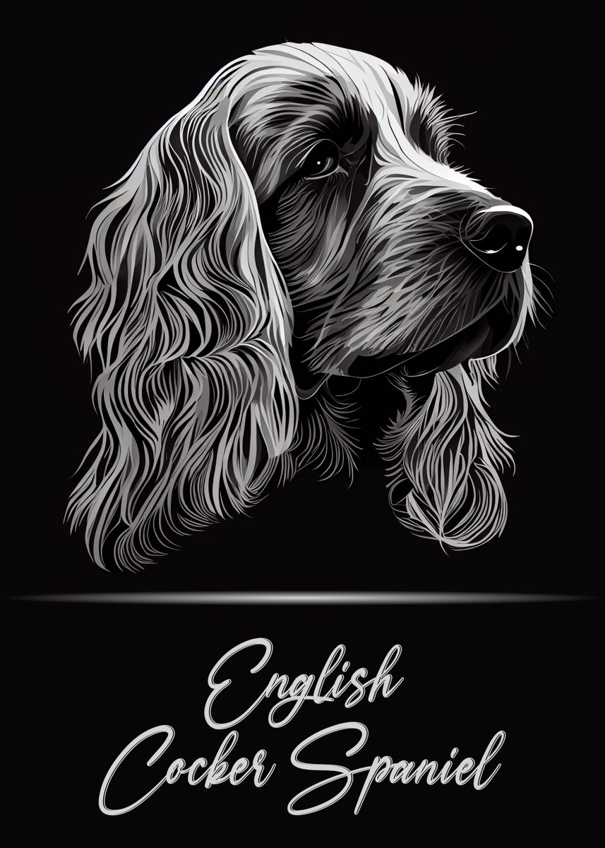 'English Cocker Spaniel' Poster, picture, metal print, paint by ...