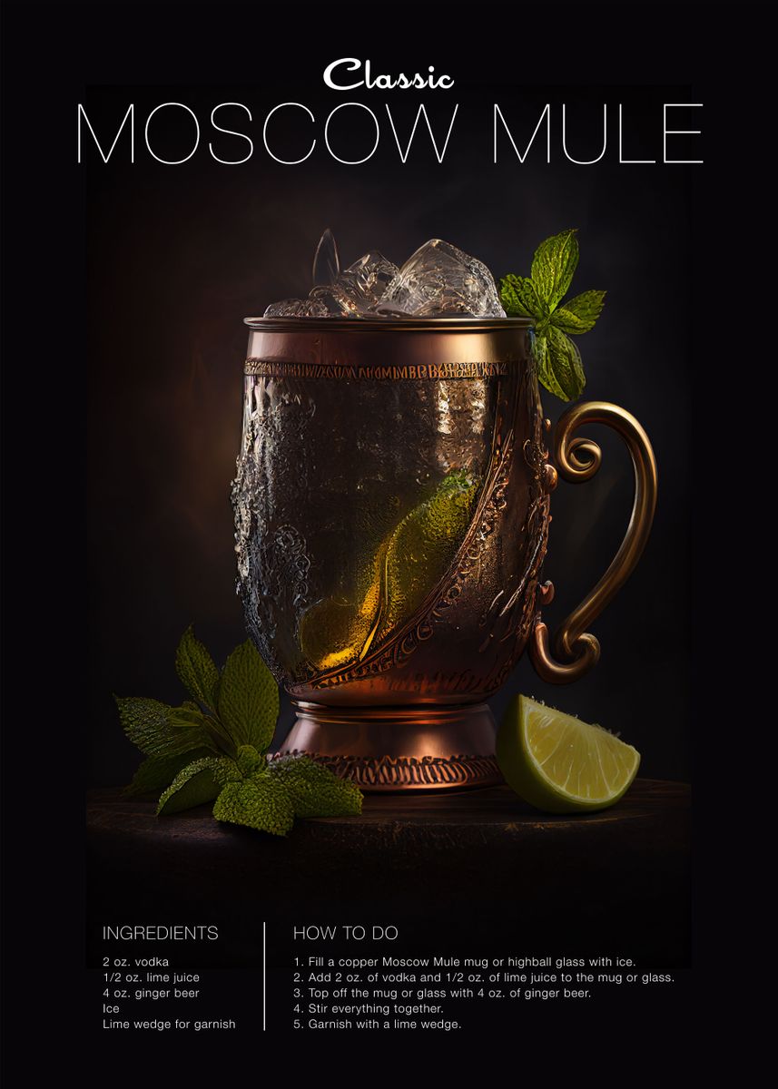 'Moscow Mule Cocktail' Poster, picture, metal print, paint by Digital ...