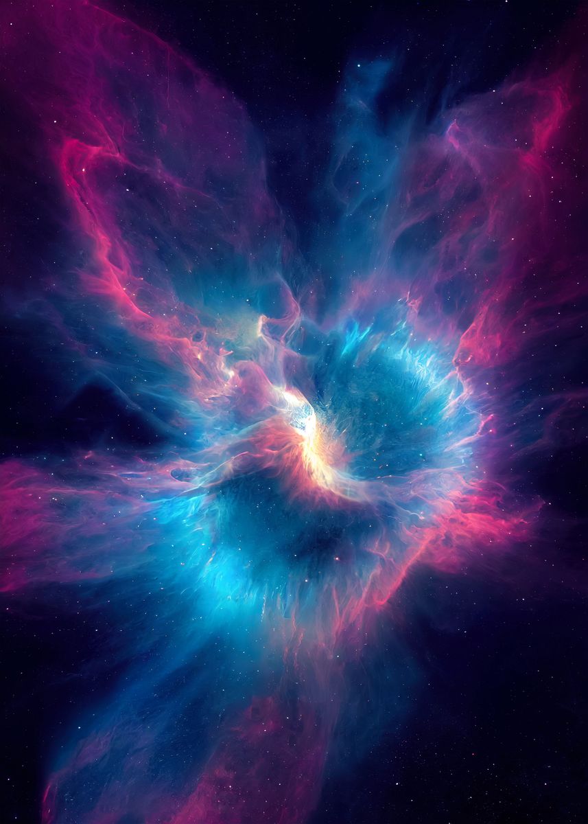 'Galaxy with stars' Poster, picture, metal print, paint by HildaWarren ...