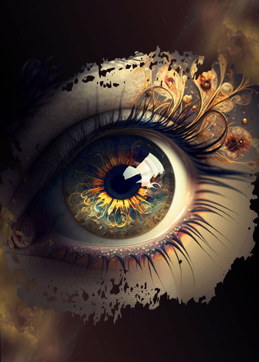 'The Celestial Digital Eye' Poster, picture, metal print, paint by ...