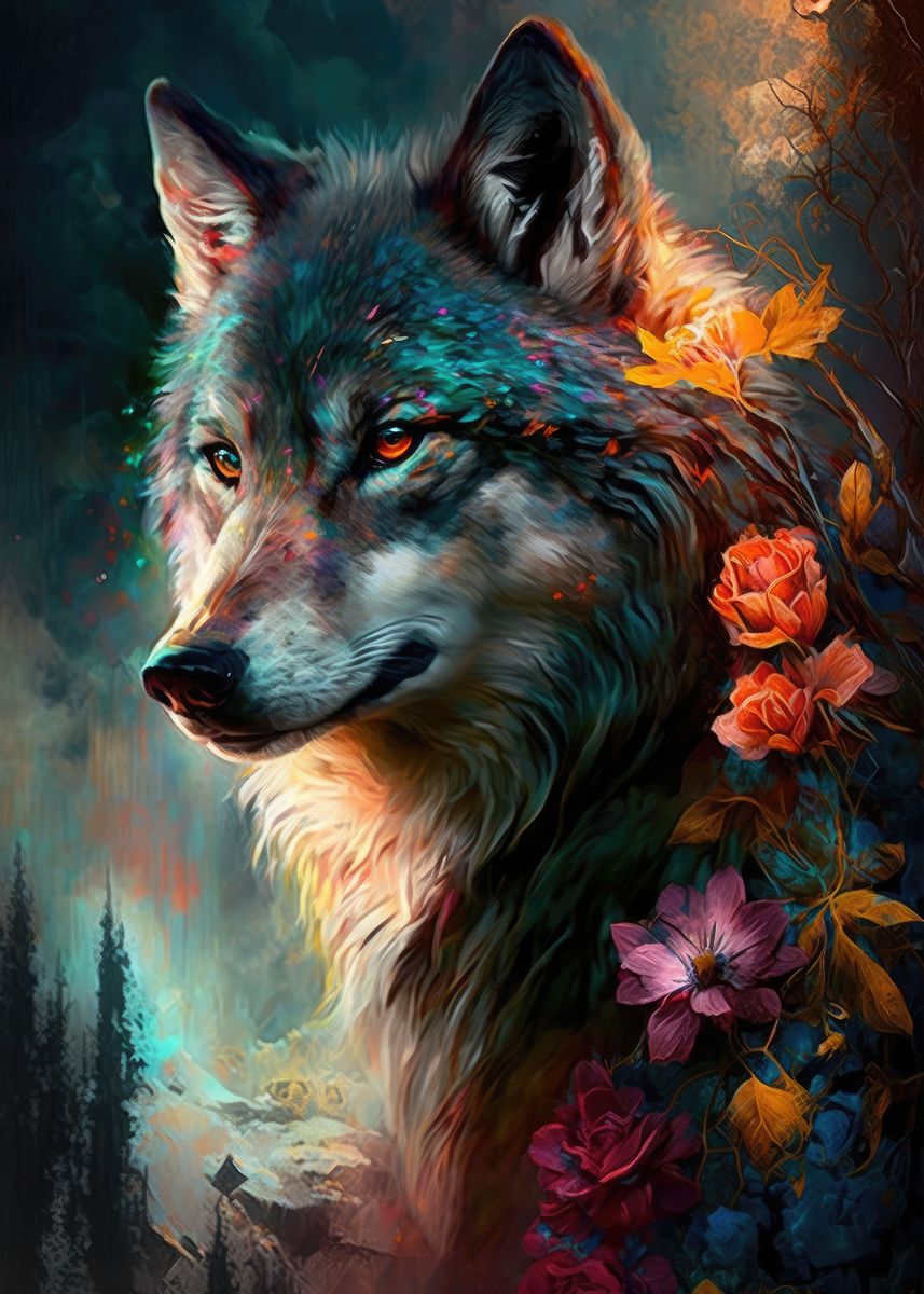 'Wolf Art Series Style 10' Poster, picture, metal print, paint by ...