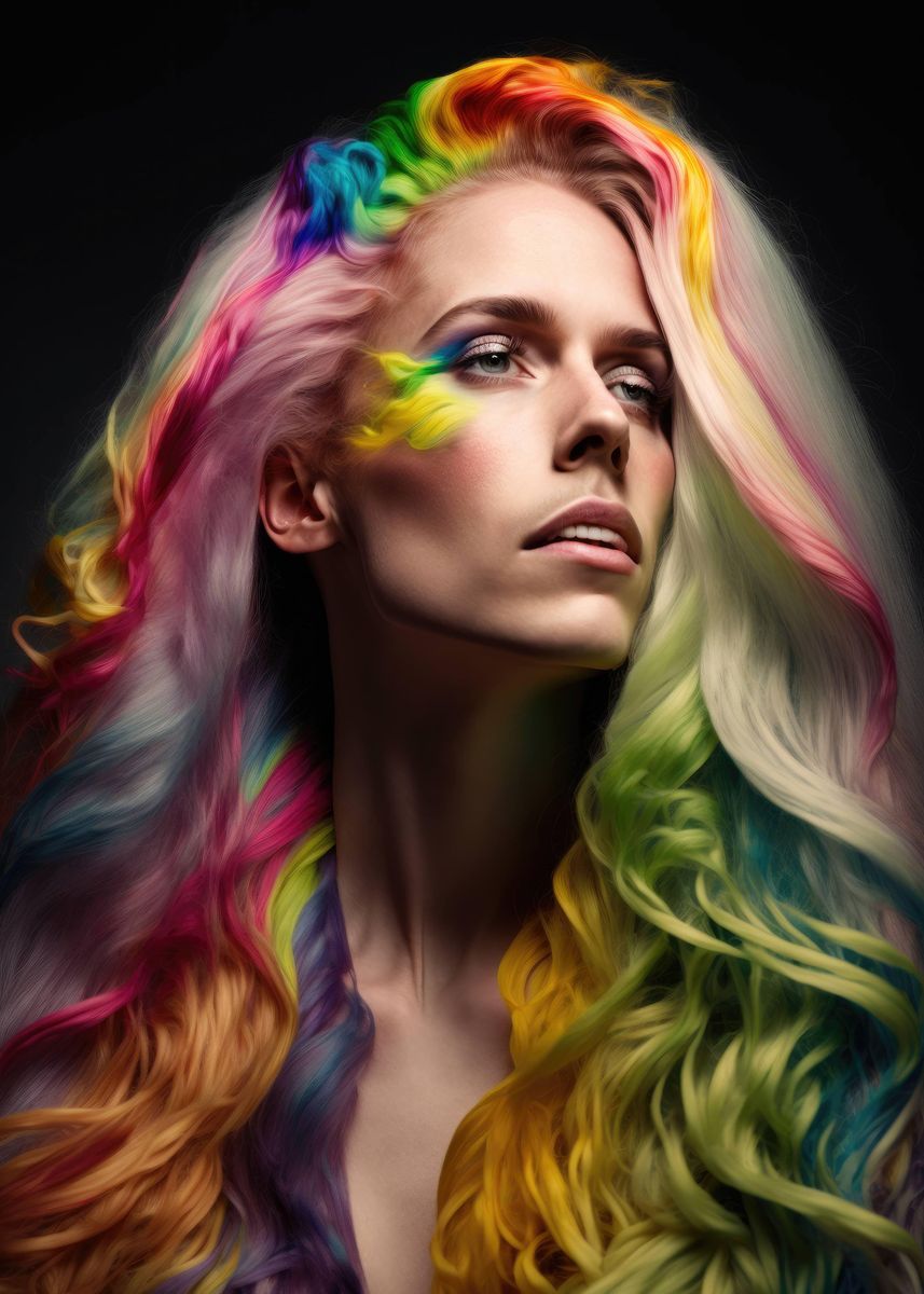 'Color in her hair' Poster, picture, metal print, paint by Stephen ...