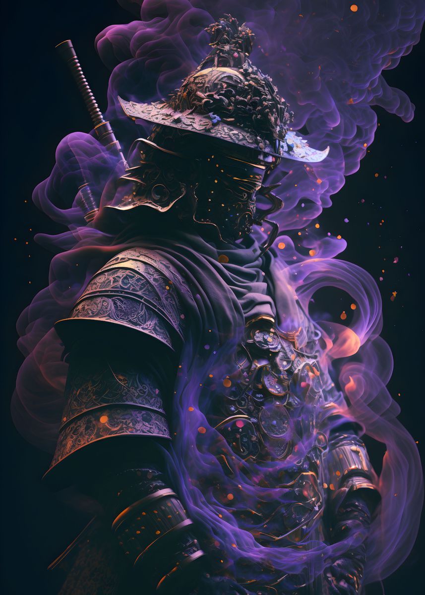 'Mysterious Samurai' Poster, picture, metal print, paint by ...
