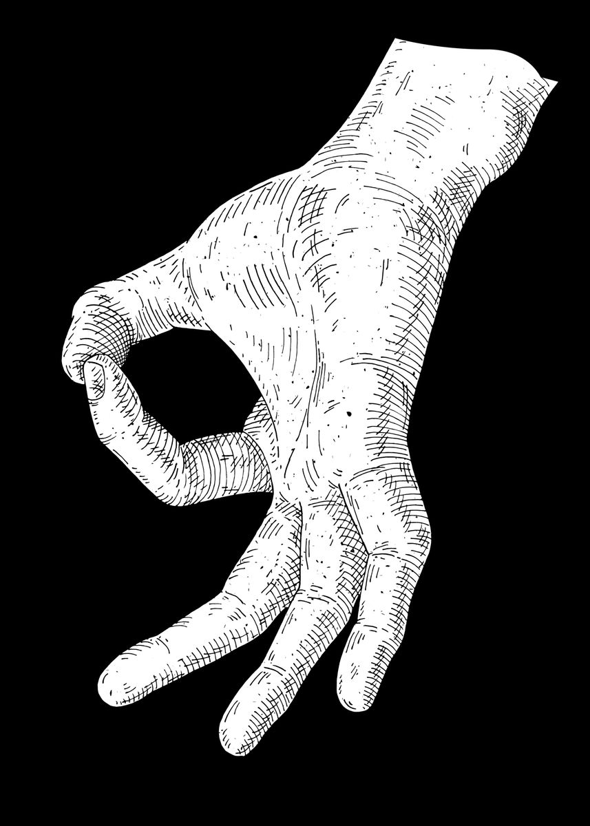 'Gotcha finger circle ' Poster, picture, metal print, paint by Chris ...