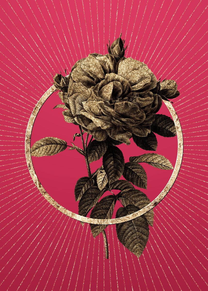 'Gold Giant French Rose' Poster by Holy Rock Design | Displate