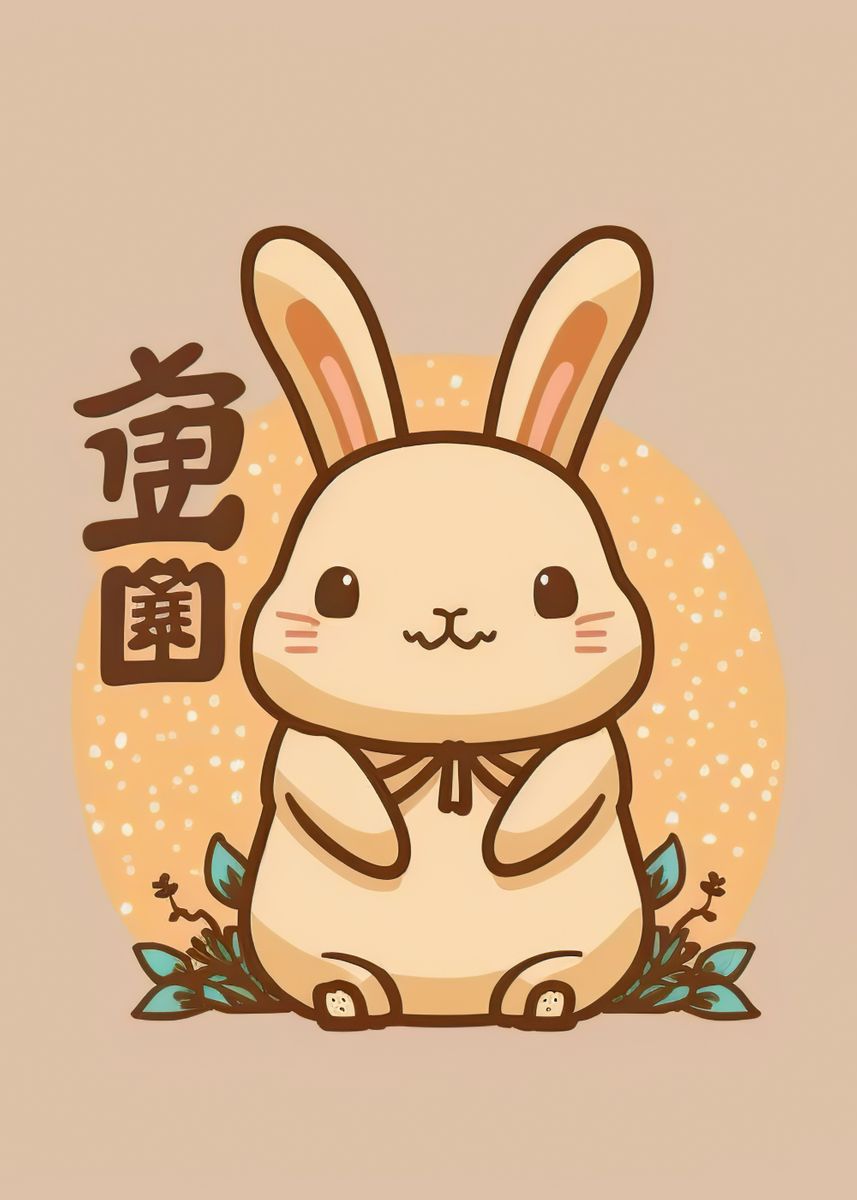 'Rabbit Japan Cute ' Poster, picture, metal print, paint by Desiree ...