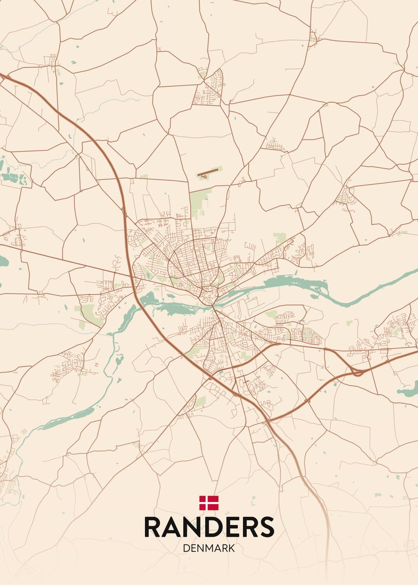 'Randers DK' Poster, picture, metal print, paint by IMR Designs | Displate