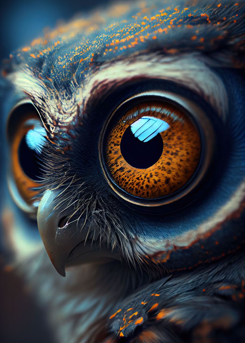 'The Big Eyes Bird' Poster, picture, metal print, paint by 21 MXM ...