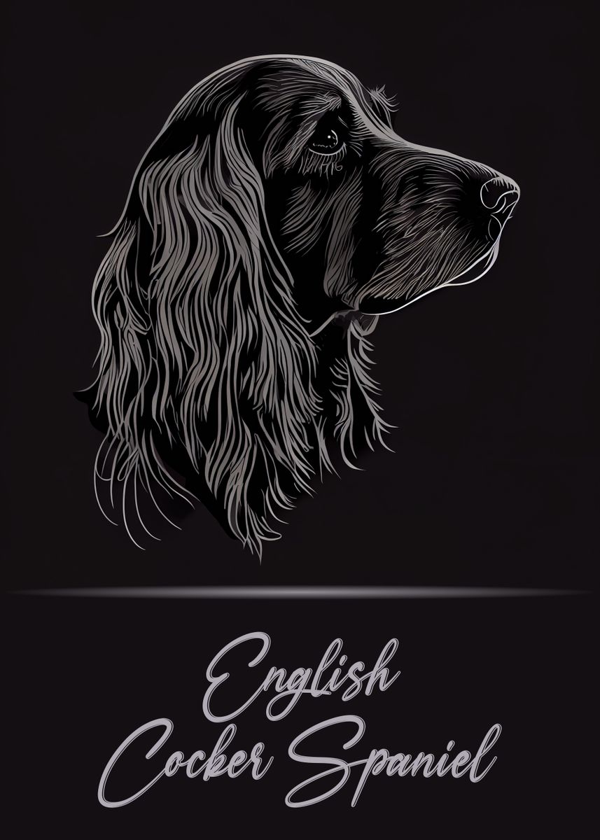 'English Cocker Spaniel' Poster, picture, metal print, paint by ...