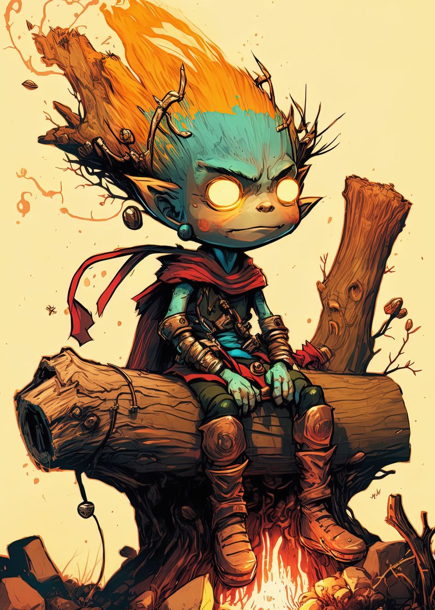 'A wise elf magical Goblin' Poster, picture, metal print, paint by ...