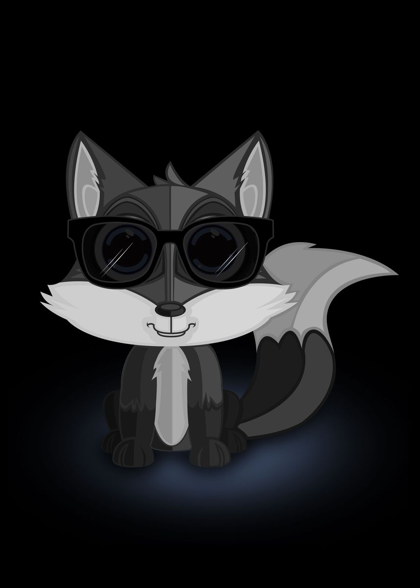 'Cool Fox Grey' Poster, picture, metal print, paint by Adamzworld ...