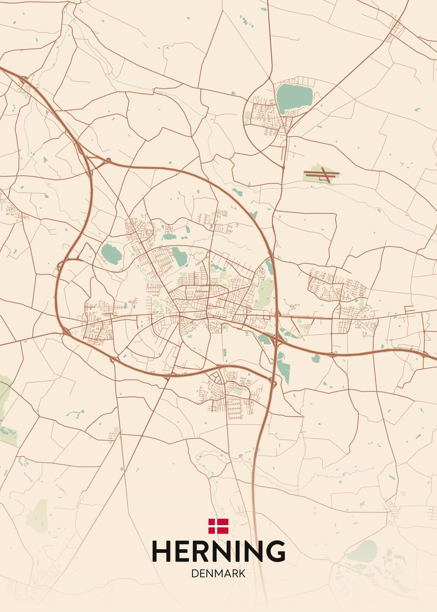 'Herning DK' Poster, picture, metal print, paint by IMR Designs | Displate