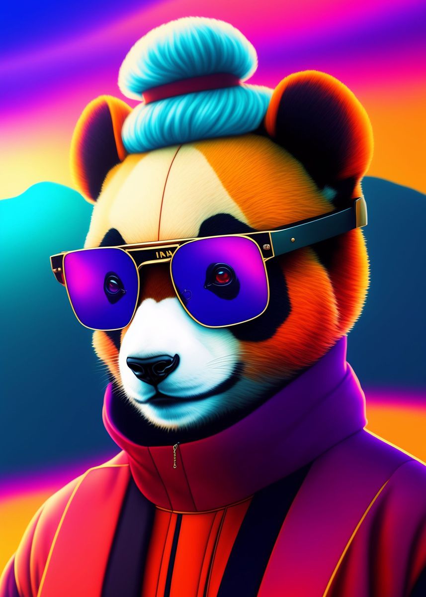 'Cyber Punk DJ Panda Cool' Poster, picture, metal print, paint by Ford ...