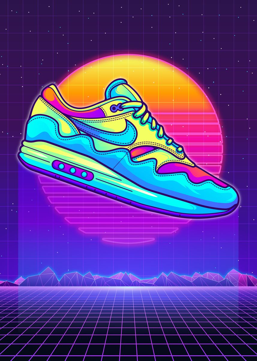 'Max Patta Neon Shoe' Poster, picture, metal print, paint by Mikhaila ...