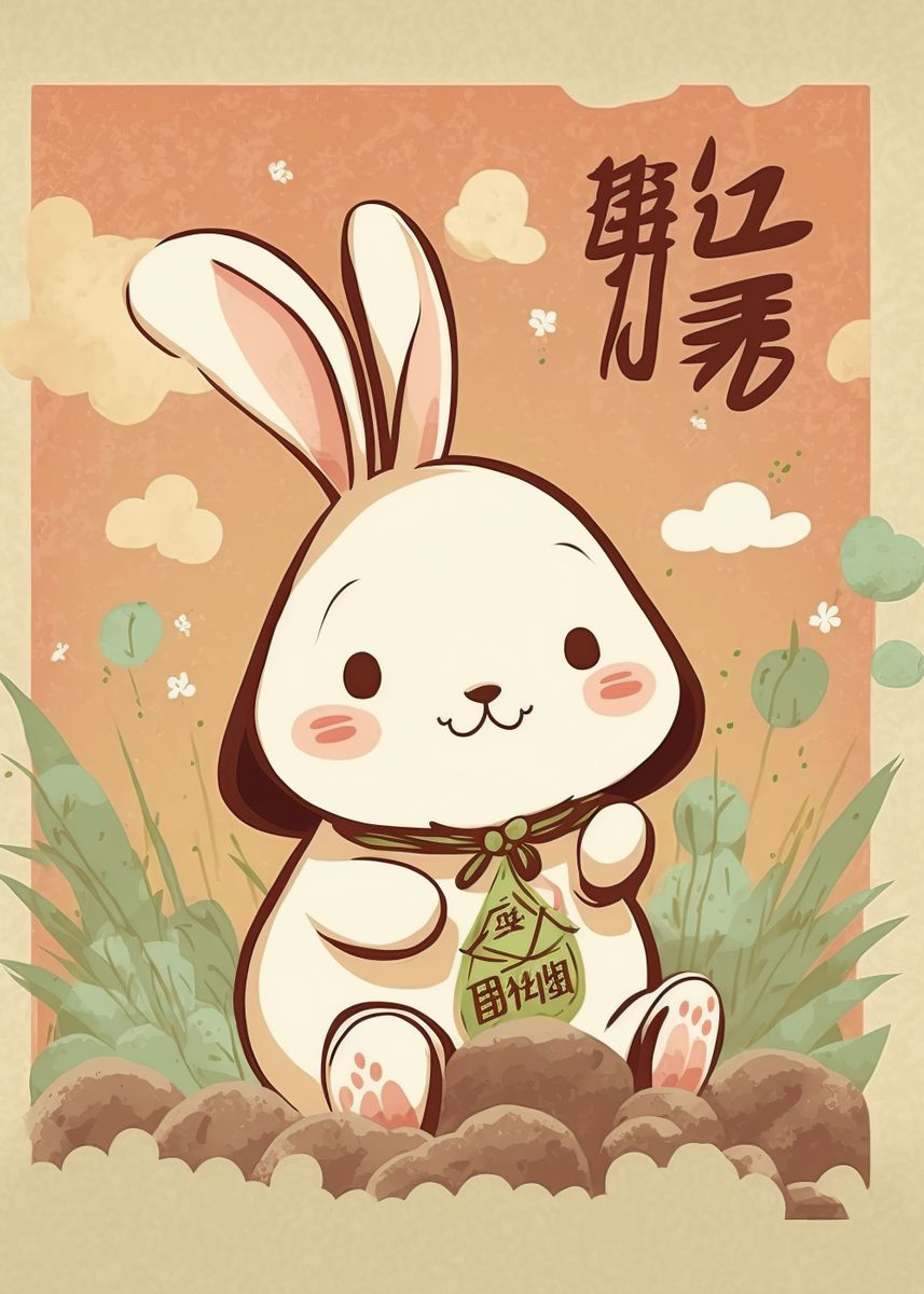 'Rabbit Japan Cute ' Poster by Desiree Mendez | Displate