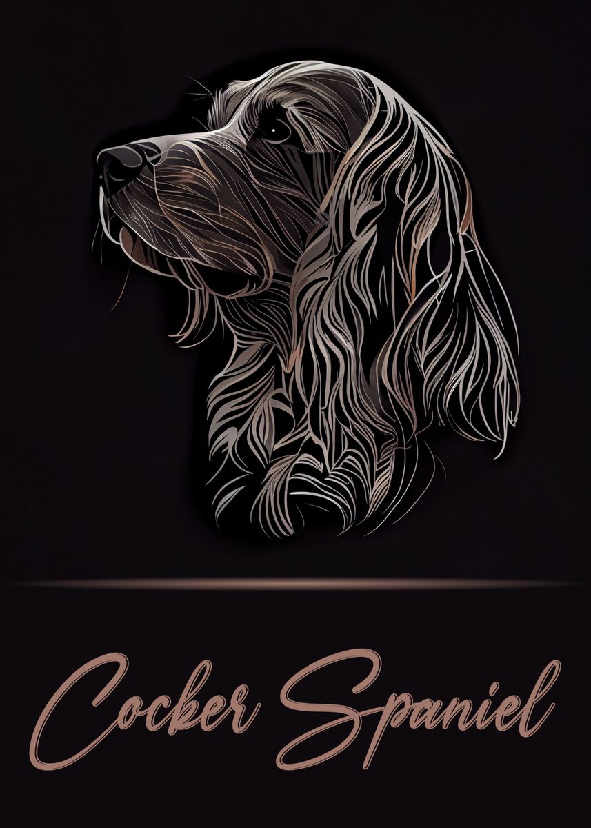 'Cocker Spaniel' Poster, picture, metal print, paint by Artistic ...