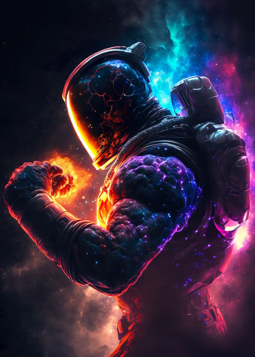 'Boxing Astronaut' Poster, picture, metal print, paint by AyrioArt ...