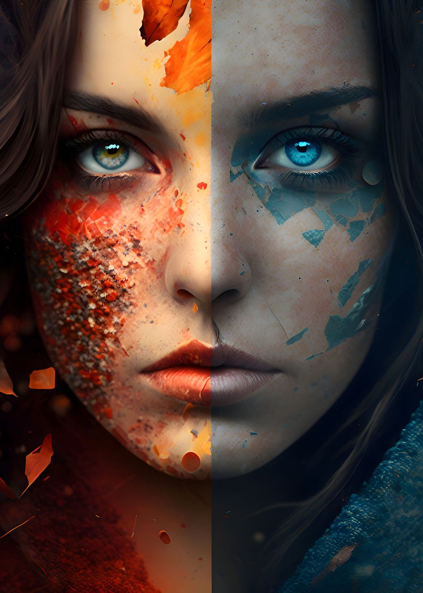 'Two Face' Poster, picture, metal print, paint by Jai Kingsdale | Displate