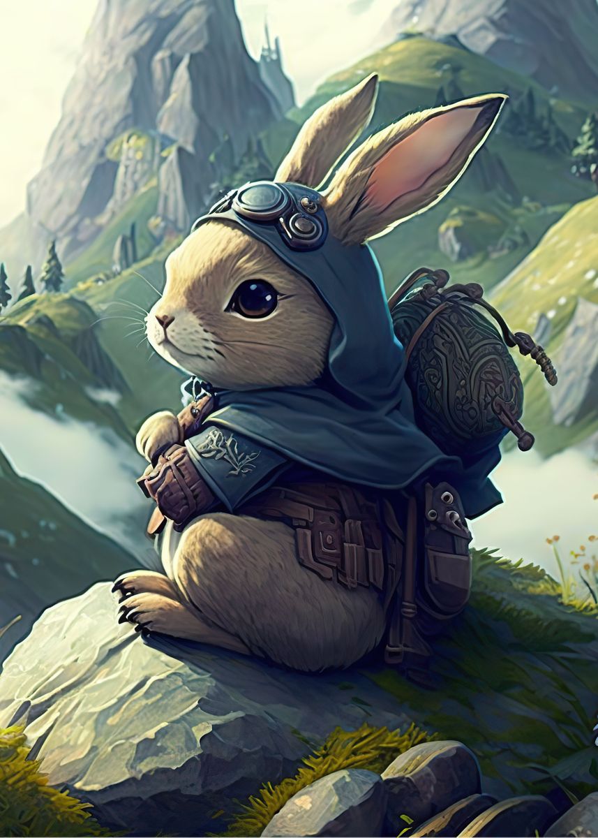'Rabbit Adventurers Animal' Poster, picture, metal print, paint by ...