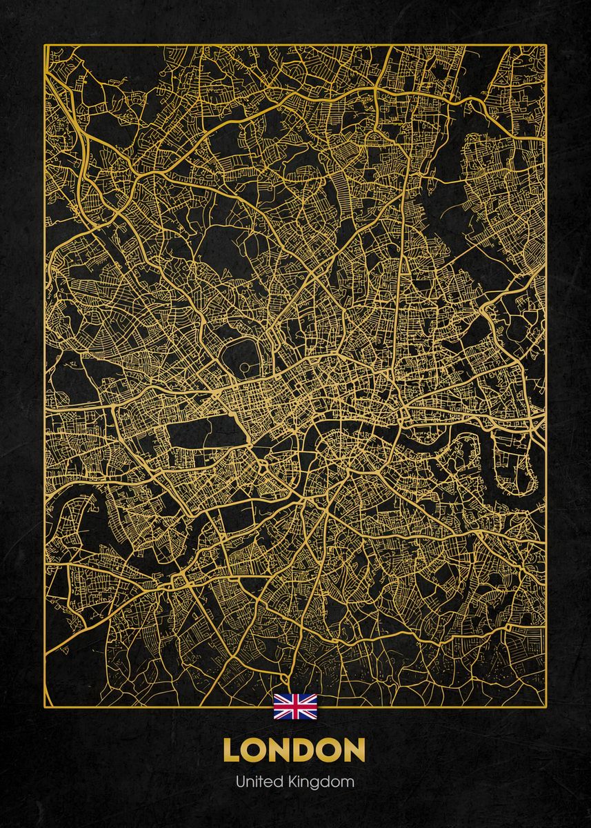 'City Map' Poster, picture, metal print, paint by Cowboys Map | Displate