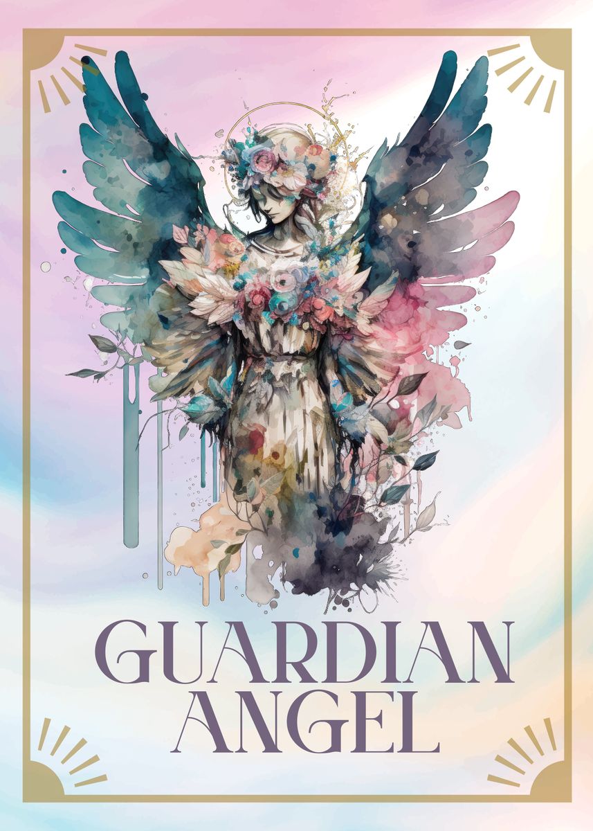 'Magnificent guardian angel' Poster, picture, metal print, paint by ...