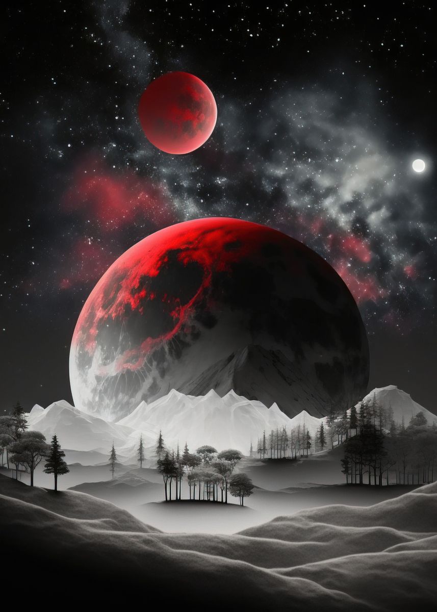 'Fantasy Enchanted Moon' Poster, picture, metal print, paint by Ali Ch ...