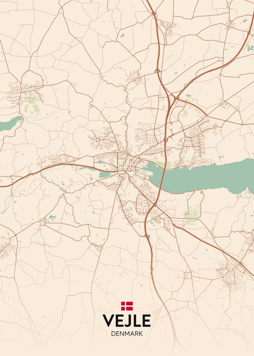 'Vejle DK' Poster, picture, metal print, paint by IMR Designs | Displate