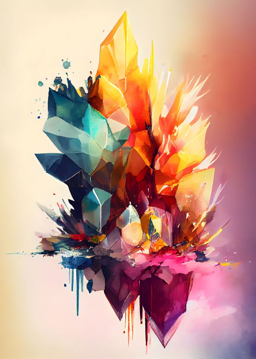 'Crystal Watercolor Art' Poster, picture, metal print, paint by Zanoozi ...