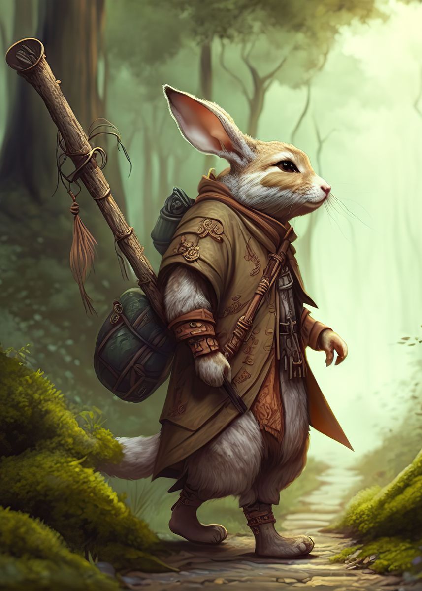'Rabbit Adventurers Animal' Poster, picture, metal print, paint by ...