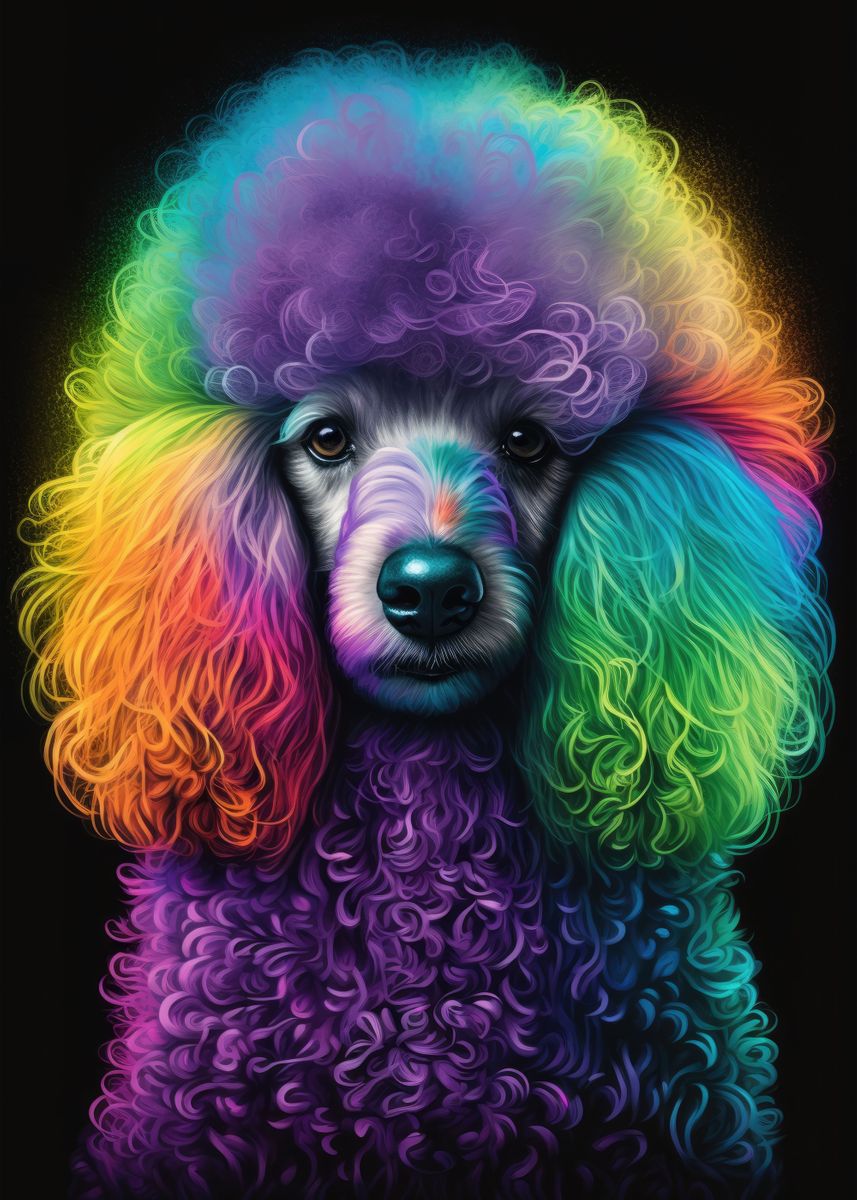 'Poodle Style 6' Poster, picture, metal print, paint by murtzart | Displate