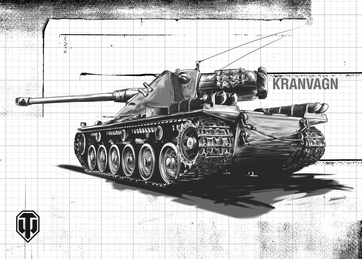 'Kranvagn: monochromatic' Poster by World of Tanks | Displate