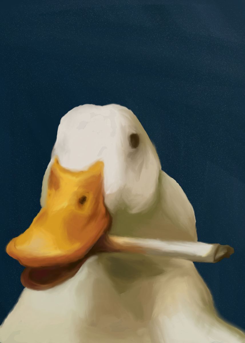 'smoking duck ' Poster, picture, metal print, paint by herikurny27 ID ...