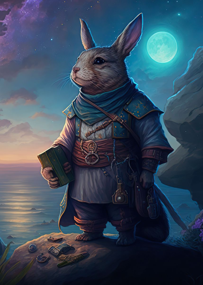 'Rabbit Adventurers Animal' Poster, picture, metal print, paint by ...
