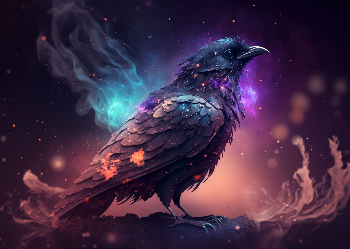 'Spirit Animal Raven' Poster by Jiri Hodecek | Displate