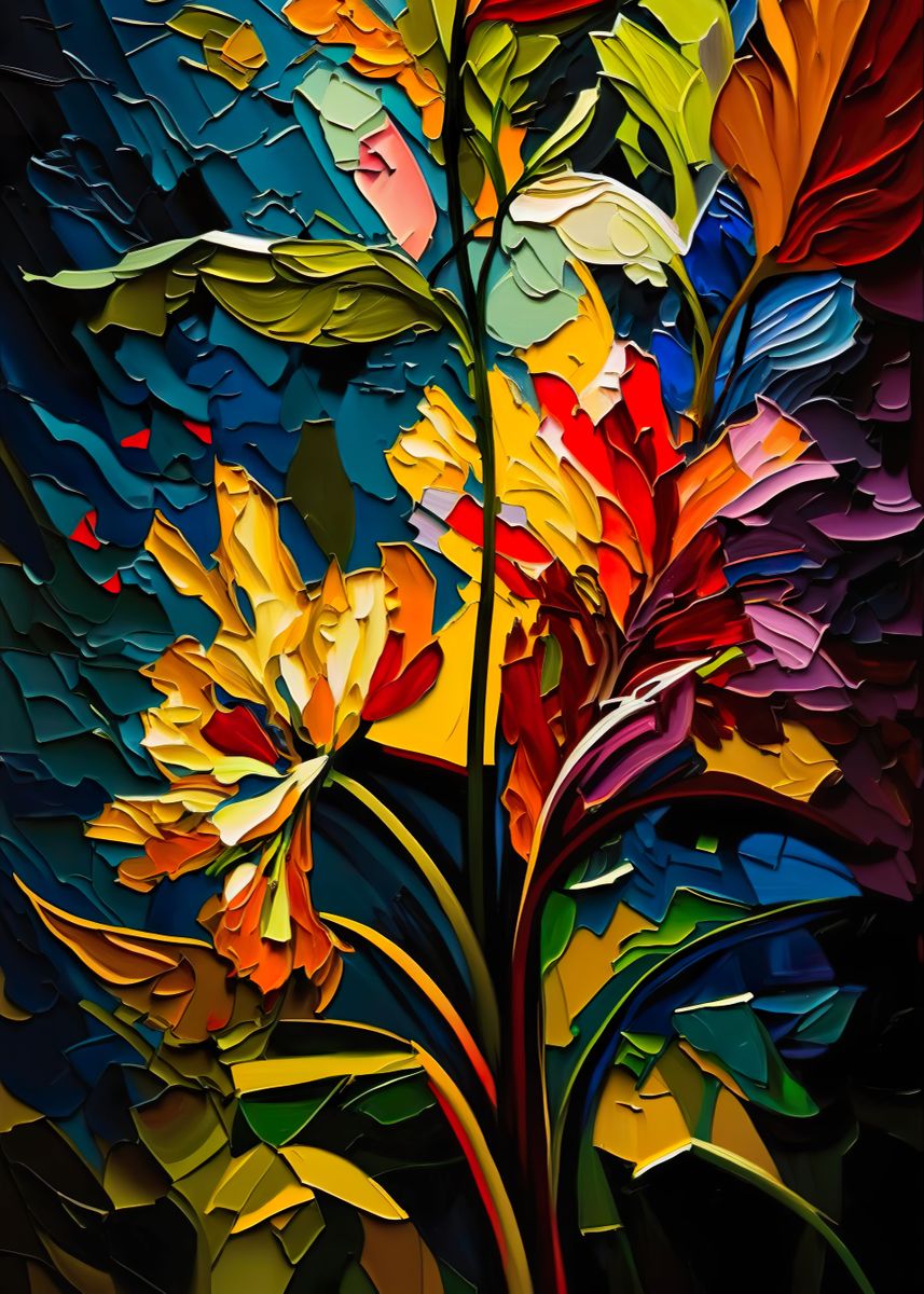 'Colored Plants' Poster, picture, metal print, paint by ...