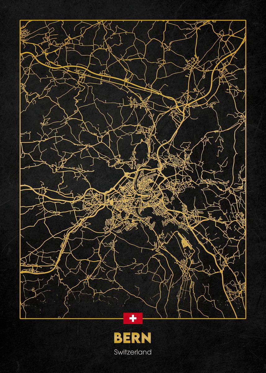 'City Map' Poster, picture, metal print, paint by Cowboys Map | Displate