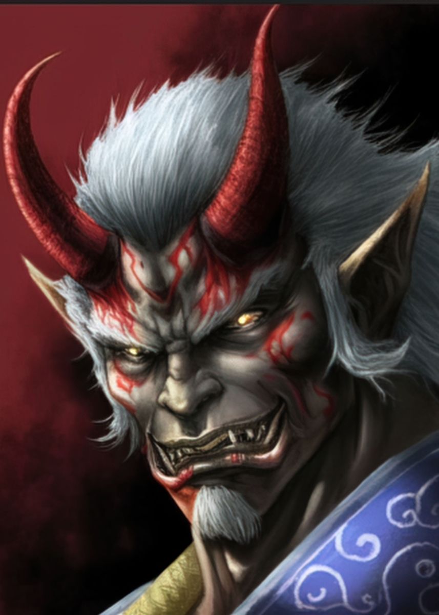 'Japanese demon' Poster, picture, metal print, paint by Evgenuy ...