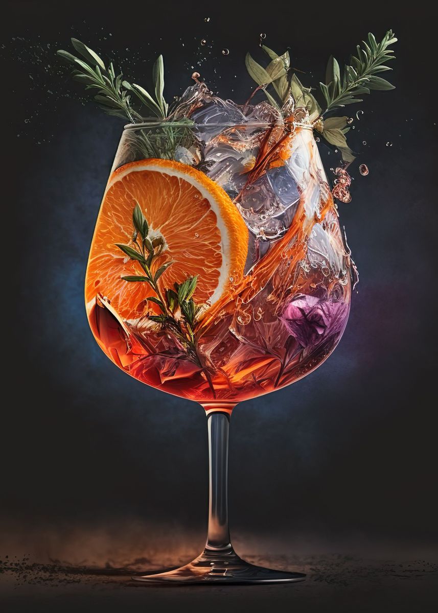 'Orange Cocktail' Poster, picture, metal print, paint by TESSERACT 07 ...